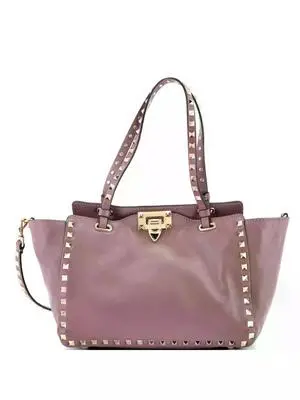 Valentino Garavani Rockstud Soft Leather Small Tote Bag - Purple