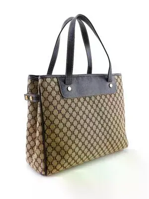 Celine 1970-2000 Macadam Coated Canvas Tote Bag - Brown