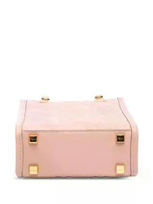Fendi Zucca Embossed Leather Sunshine Shopper - Pink