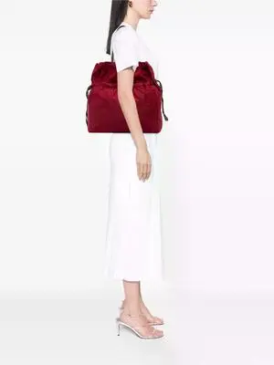 Prada Tessuto Logo Drawstring Tote Bag