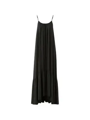 ELEH Ruffled Slip Maxi Dress - Black