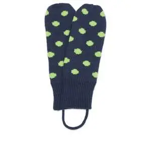 DAMSON MADDER Cable String Mittens - Charcoal/lime