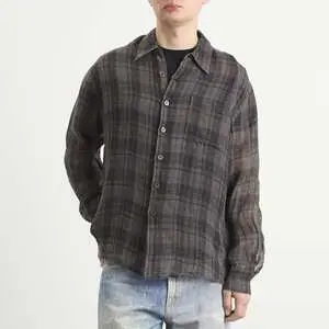 Our Legacy Check Linen Above Shirt - Penumbra Check
