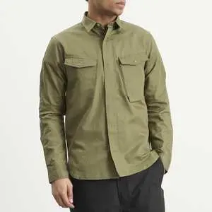 MAHARISHI Hemp Custom Shirt - Olive Og-107f