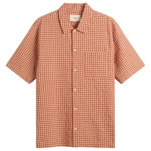 Folk Gabe Shirt - Red Oxide Textured Check
