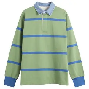 Gramicci Langdon Rugby Shirt - Olive/blue