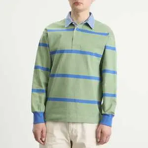 Gramicci Langdon Rugby Shirt - Olive/blue