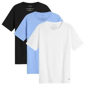 Calvin Klein Crew Neck T-shirt 3 Pack - Black/blue/white