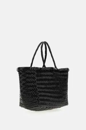 Dragon Diffusion Woven Leather Carryall Bag - Nero