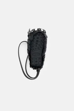TOD'S Leather Gommino Baby Shoe Charm - Black