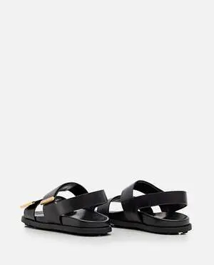 TOD'S Leather Sandals - Black