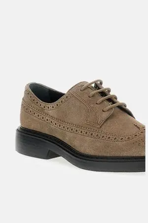 Hogan H704 Derby Shoes With Perforations - Grey