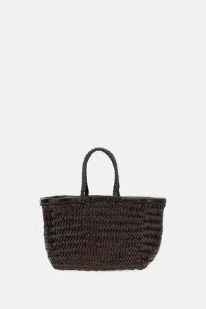 Dragon Diffusion Woven Leather Carryall - Brown
