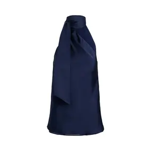 Ralph Lauren Charmeuse Tie-neck Halter Top