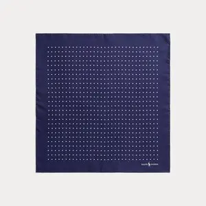 Ralph Lauren Polka-dot Silk Twill Bandanna - Navy