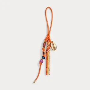 Ralph Lauren Beaded Leather Bag Charm - Sunset Multi