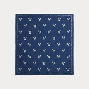 Ralph Lauren Winged-logo Indigo Bandanna - Indigo/cream
