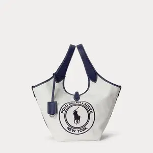 Ralph Lauren Polo Play Logo Canvas Tote - Paper