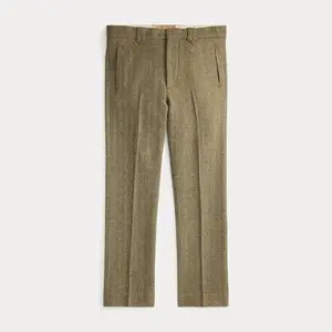 Ralph Lauren Slim Fit Wool Herringbone Pant - Sage/tan Multi