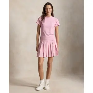 Ralph Lauren Ribbed Stretch-blend Mockneck - Light Pink