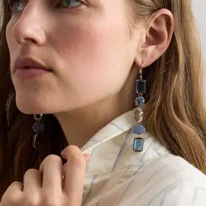 Ralph Lauren Plated Stone Linear Earrings - Gold