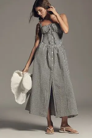 Astr The Label Temperance A-line Buttondown Maxi Dress