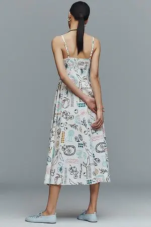 Astr The Label Asley Square-neck Midi Dress