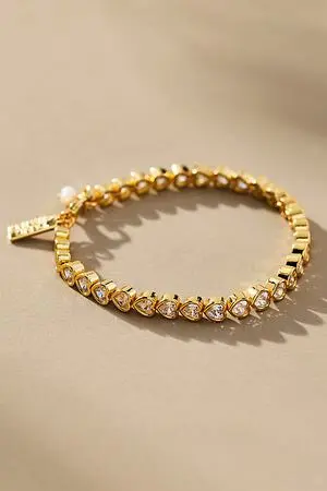 TALIS CHAINS Hearts Tennis Bracelet - Gold