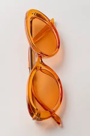 Free People Mae Oval Sunglasses - Tangerine Crush