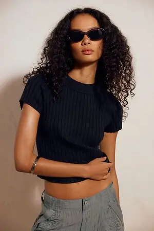 Women's Cropped Ribbed T-Shirts