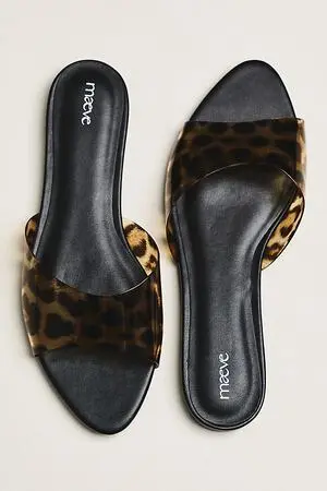 Maeve Poted Toe Slip On Sandals - Cheetah