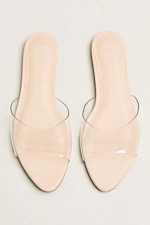 Maeve Poted Toe Slip On Sandals - Clear/nude