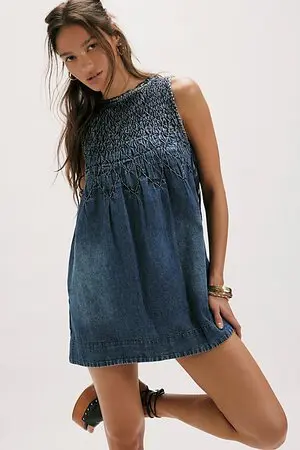 Smocked Denim Dresses