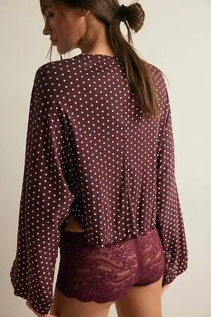 Free People Vibe Check Pullover - Wine Combo