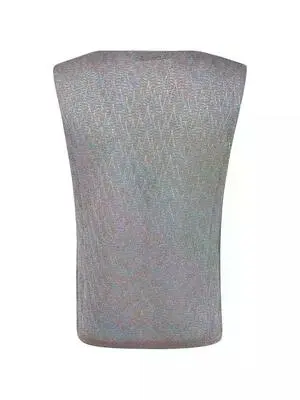 D.exterior Zigzag-pattern Top - Brown