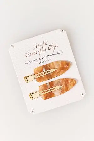 Anthropologie Naturals Collection Crease-free Clips, Set Of 2 - Light Brown
