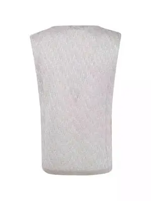 D.exterior Zigzag-pattern Top - Neutrals