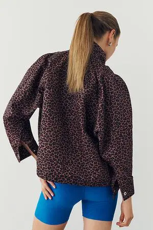 Daily Practice Leopard Print Funnel Neck Jacket