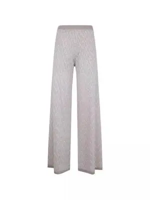 D.exterior Chevron-knit Wide-leg Trousers - Neutrals