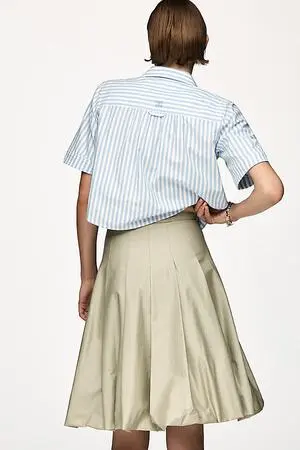 MARE MARE Cotton Pleated Bubble-hem Midi Skirt