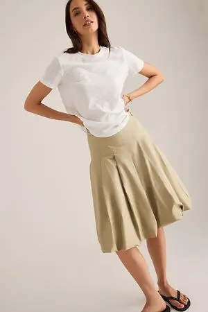 MARE MARE Cotton Pleated Bubble-hem Midi Skirt