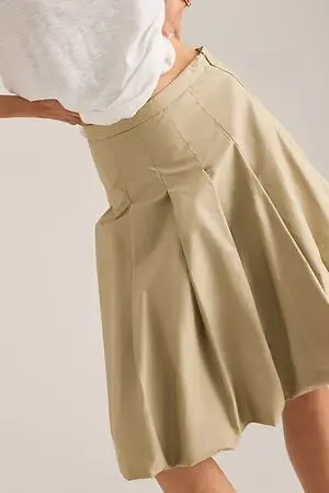MARE MARE Cotton Pleated Bubble-hem Midi Skirt