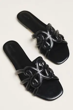 Maeve Logo Slide Sandals Black