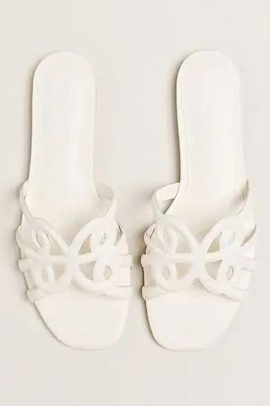Maeve Logo Slide Sandals Cream