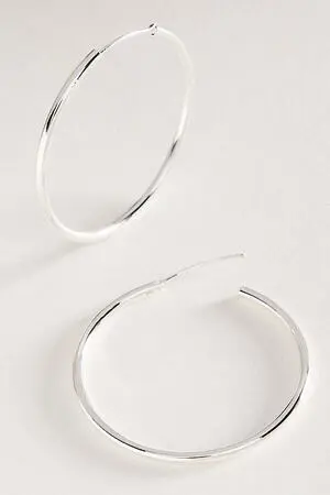 Anthropologie Delicate Gilded Hoop Earrgs - Silver
