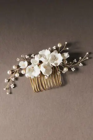 YM Ivory Orchid Bridal Comb