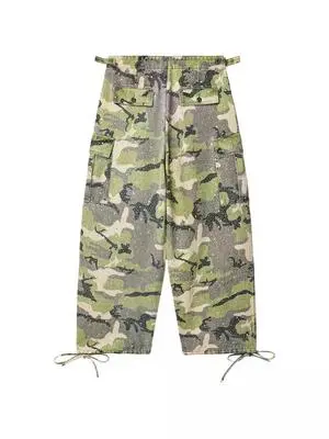 VALE FOREVER Crystal Embellished Camouflage Cargo Trousers