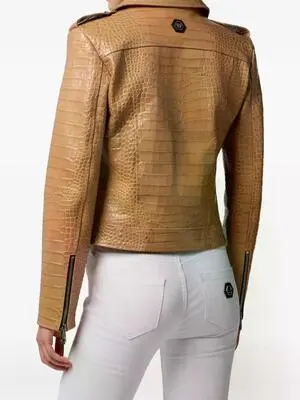 Philipp Plein Cocco Biker Jacket - Neutrals