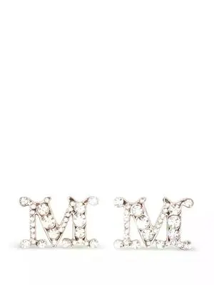 Max Mara Embellished M-letter Stud Earrings - Pink