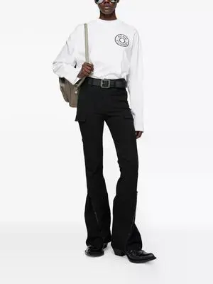 Acne Studios Organic Cotton Long Sleeve T-shirt With Logo Print